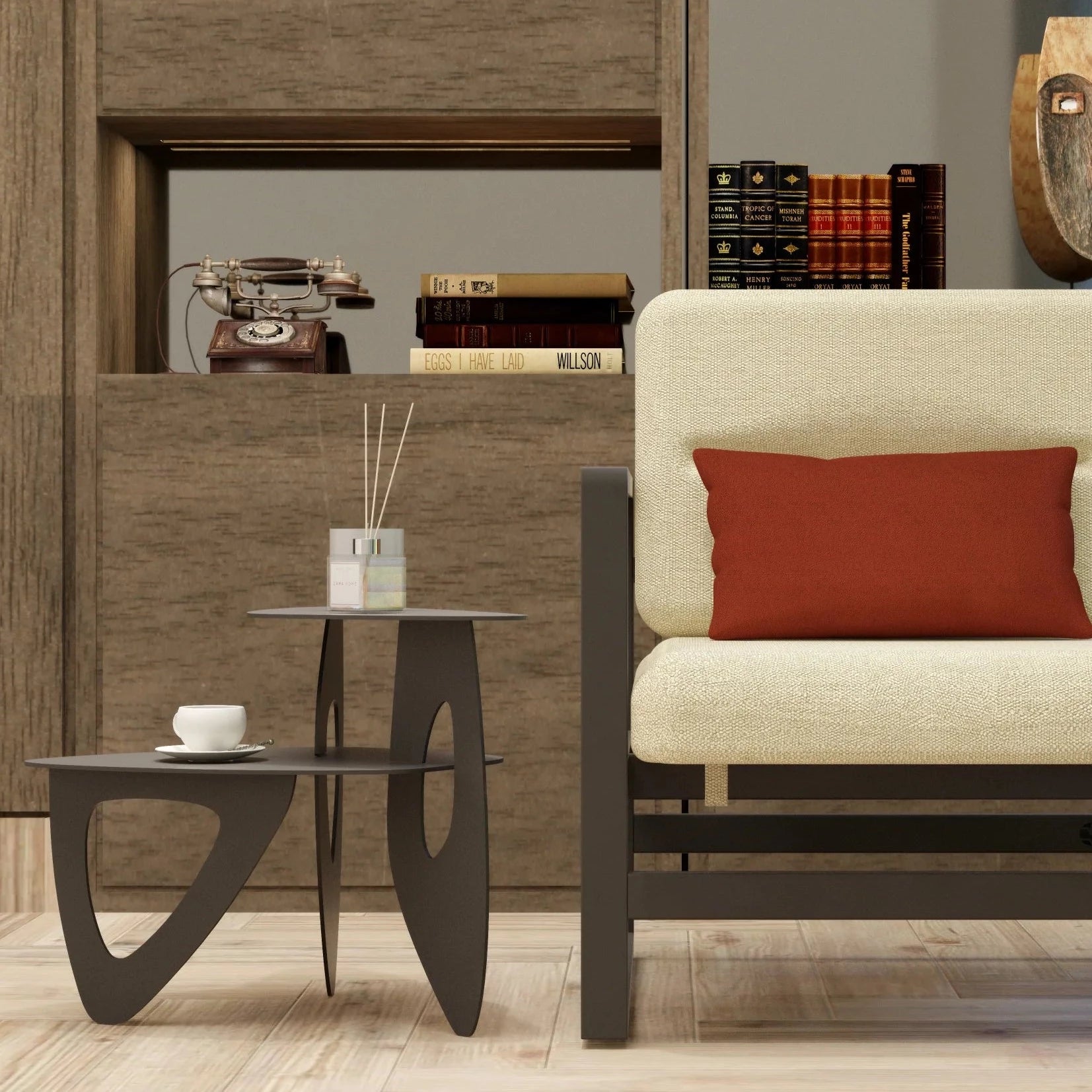 Mesa esquinera de exterior con diseño elegante, ideal para uso al aire libre. – Outdoorliving.mx